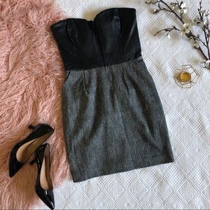 bebe | Dresses | Nwt Bebe Leather Bustier Corset Wool Tweed Dress 8 ...